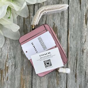 Coach | Bags | Coach Limited Zip Card Case In Signature Canvas Powder ...